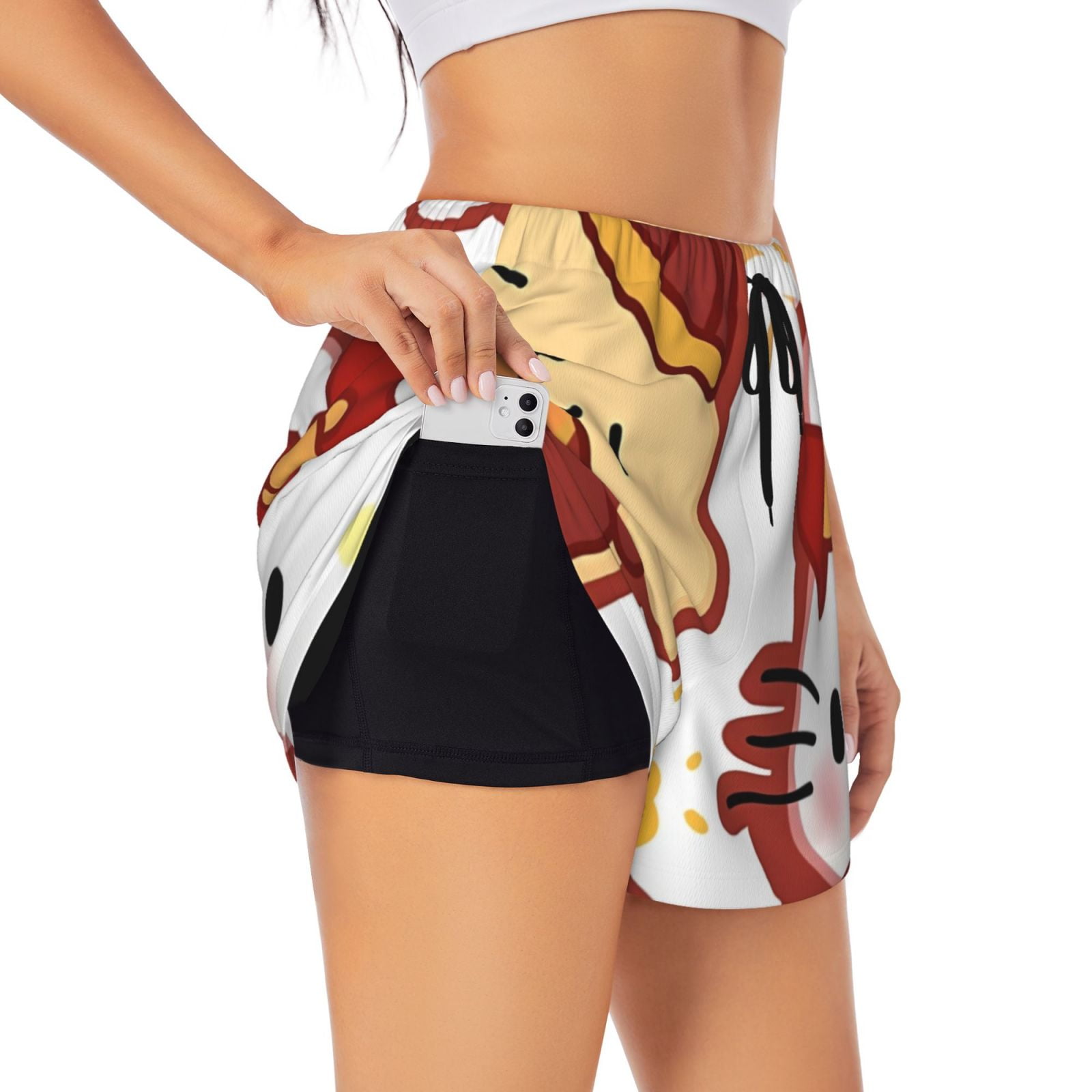 Gokiu Sanrio Women's Athletic Shorts with Liner Gym Running Workout ...