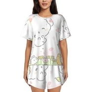 Peanuts Womens' Snoopy I Like Naps Character 2 Piece Short-Sleeve Sleep Shirt Pajama Short Set ...