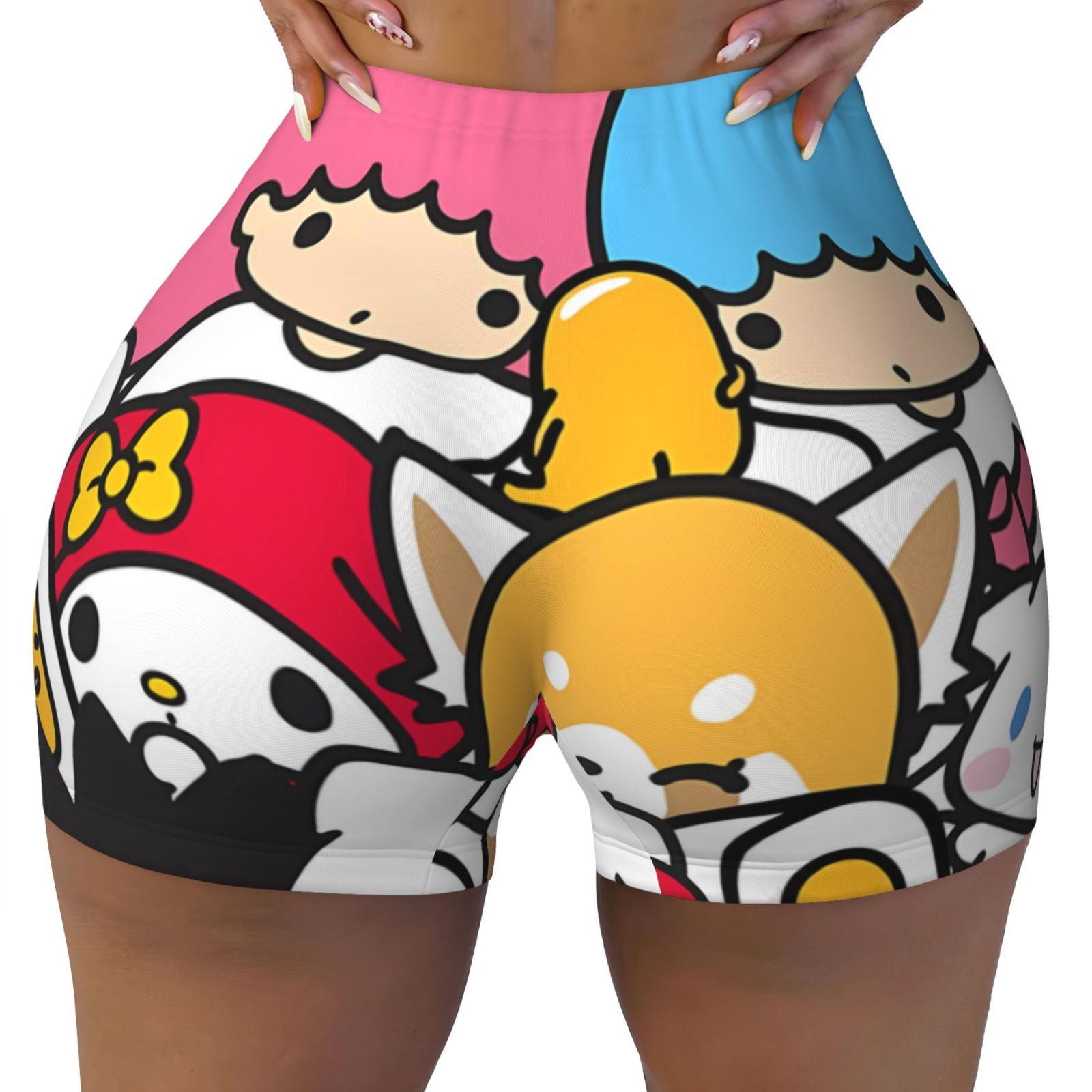Gokiu Sanrio Workout Shorts for Women Yoga Biker Shorts High Waisted Contour Gym Buttock Lift ...