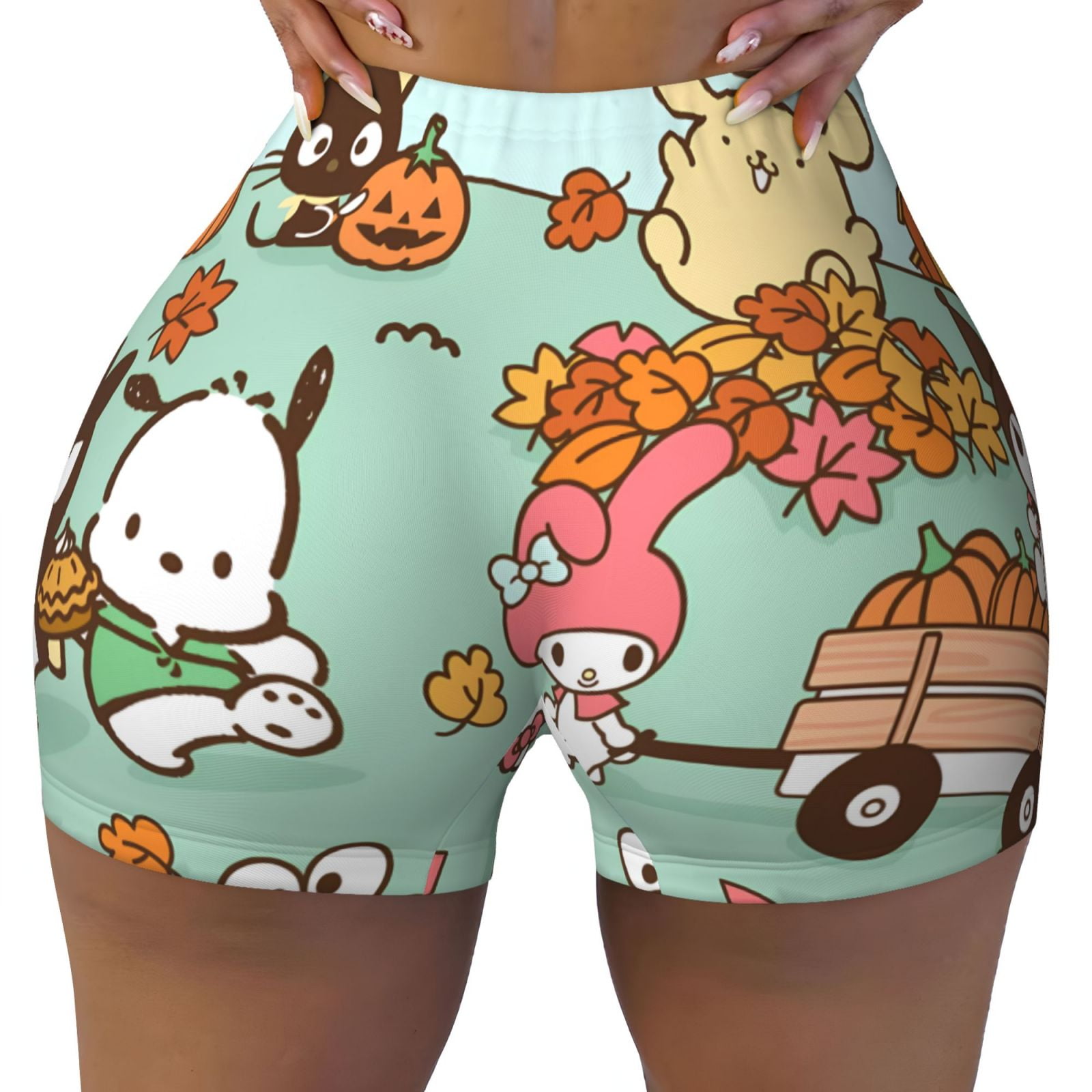 Gokiu Sanrio Workout Shorts for Women Yoga Biker Shorts High Waisted ...