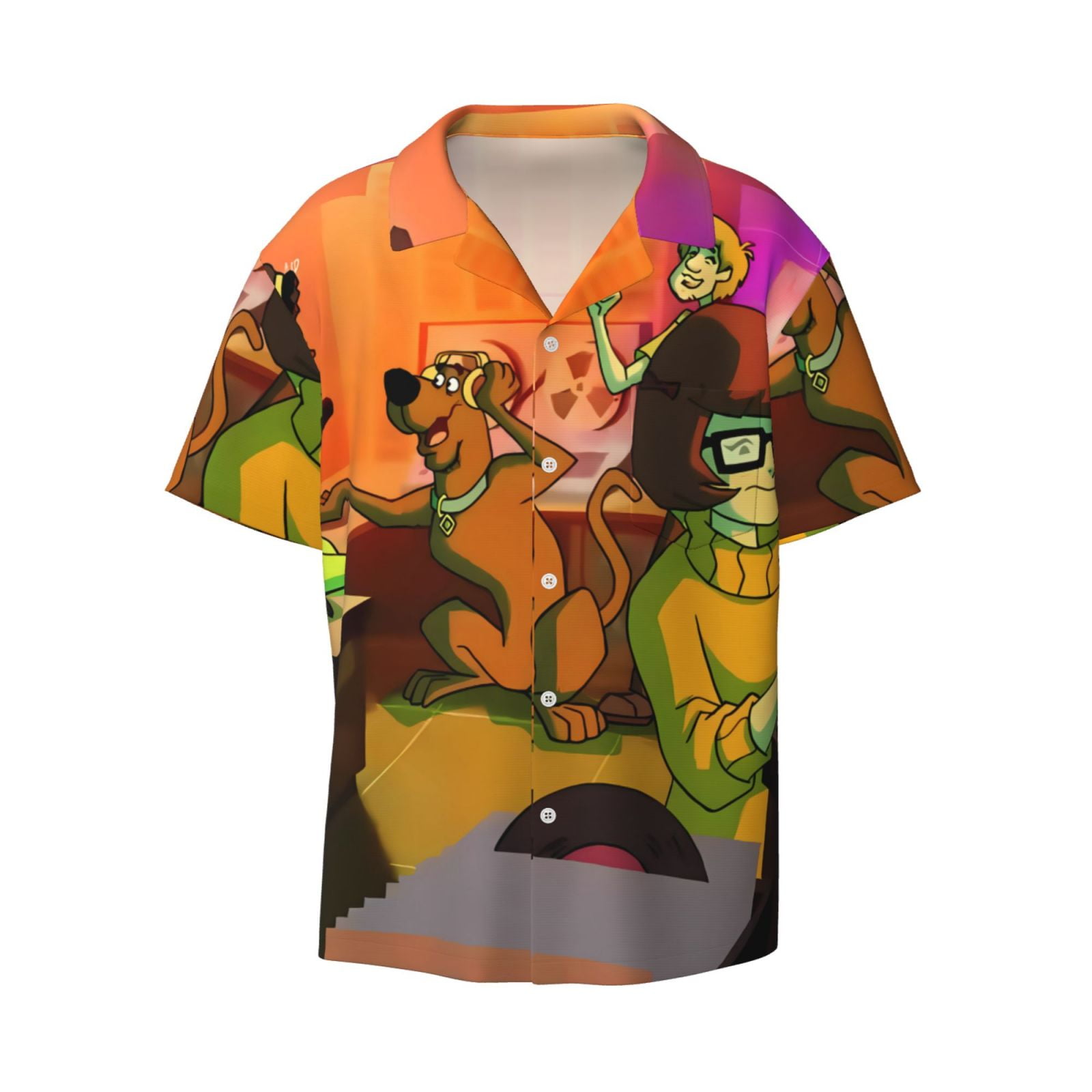 Gokiu Scooby-Doo Men's Button Down Shirts Short Sleeve Casual Shirts ...