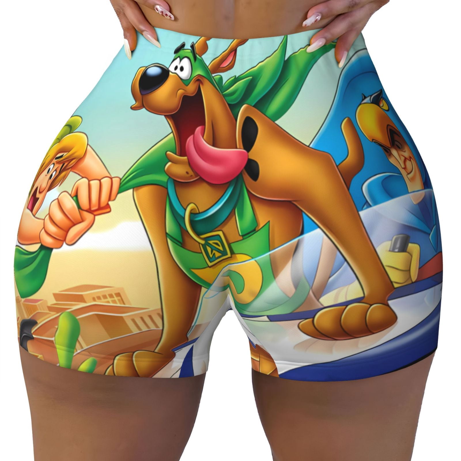 Gokiu Scooby-Doo Workout Shorts for Women Yoga Biker Shorts High ...