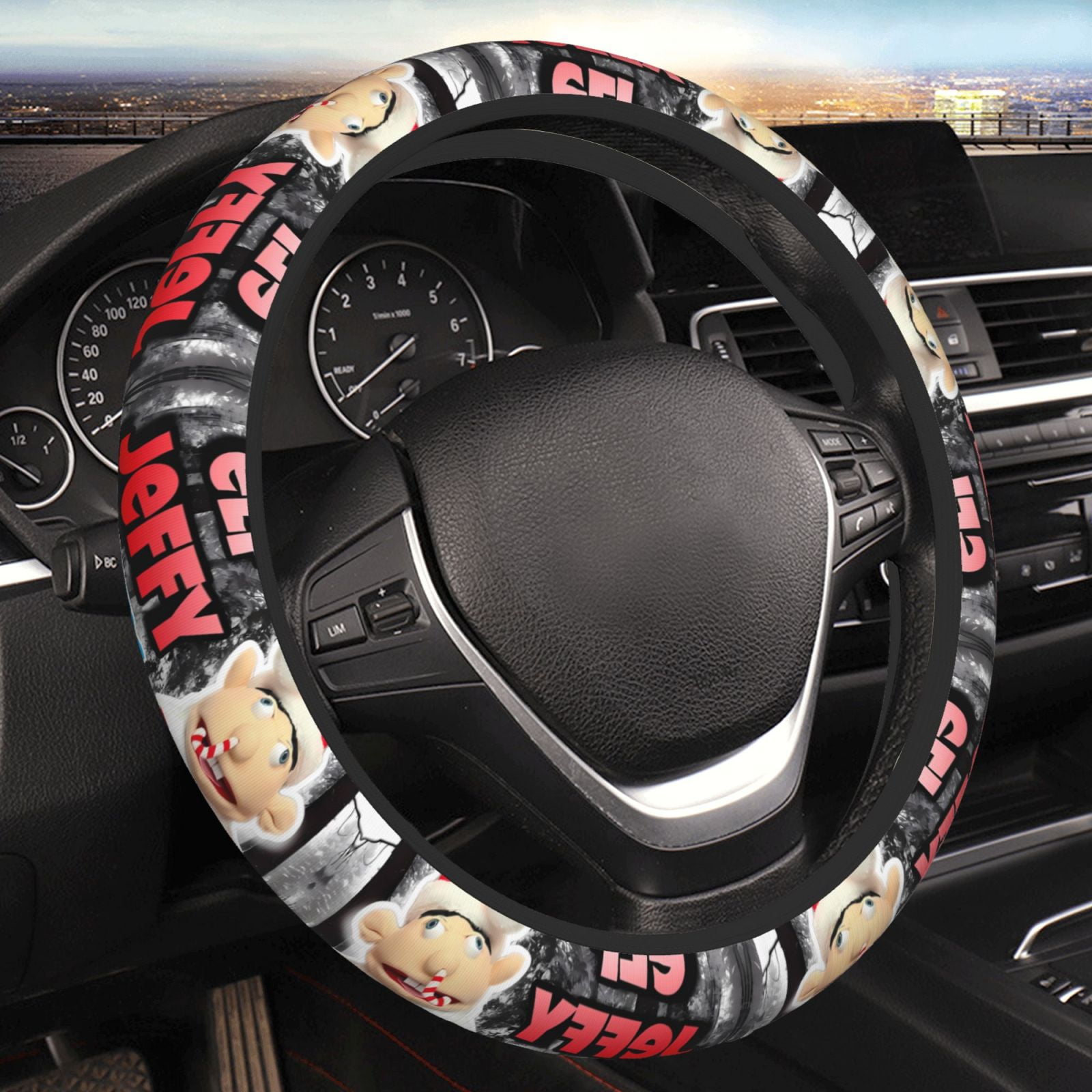 Gokiu Sml Jeffy for Elastic Steering Wheel Cover Car Accessories Non ...