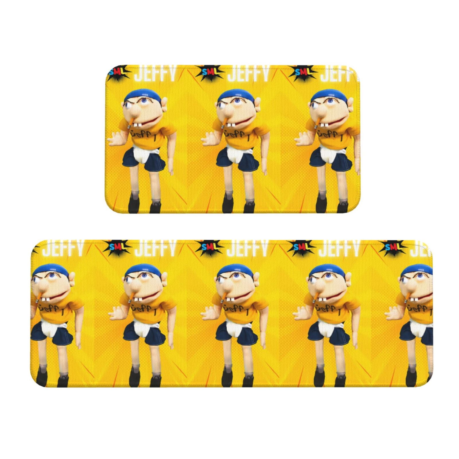 Gokiu Sml Jeffy Kitchen Mat 2PCS Kitchen Rugs, Cushioned Anti Fatigue ...