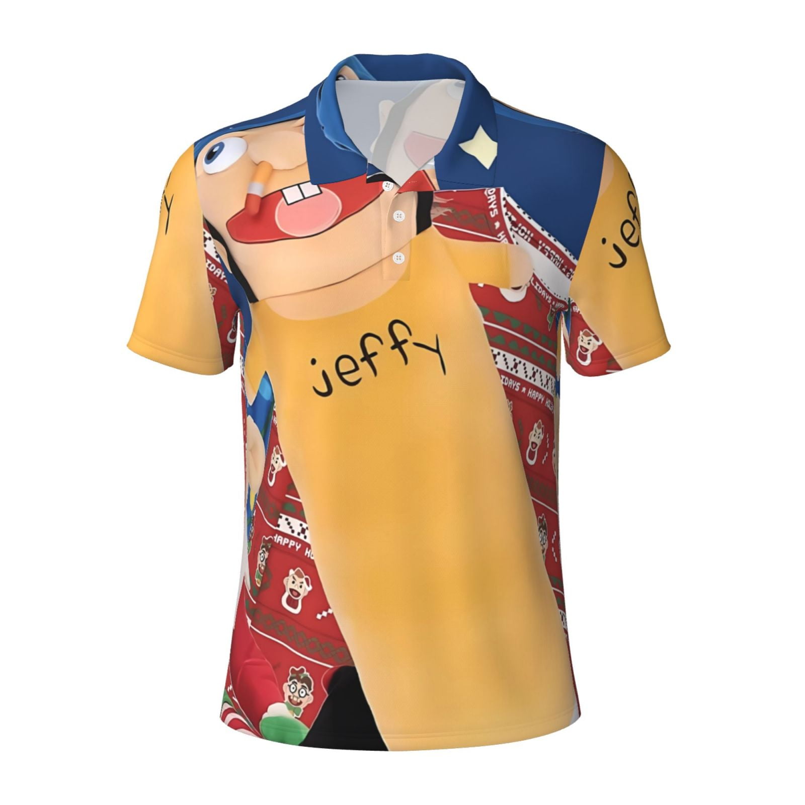 Gokiu Sml Jeffy Men's Polo Shirts Short Sleeve Classic Button Golf ...