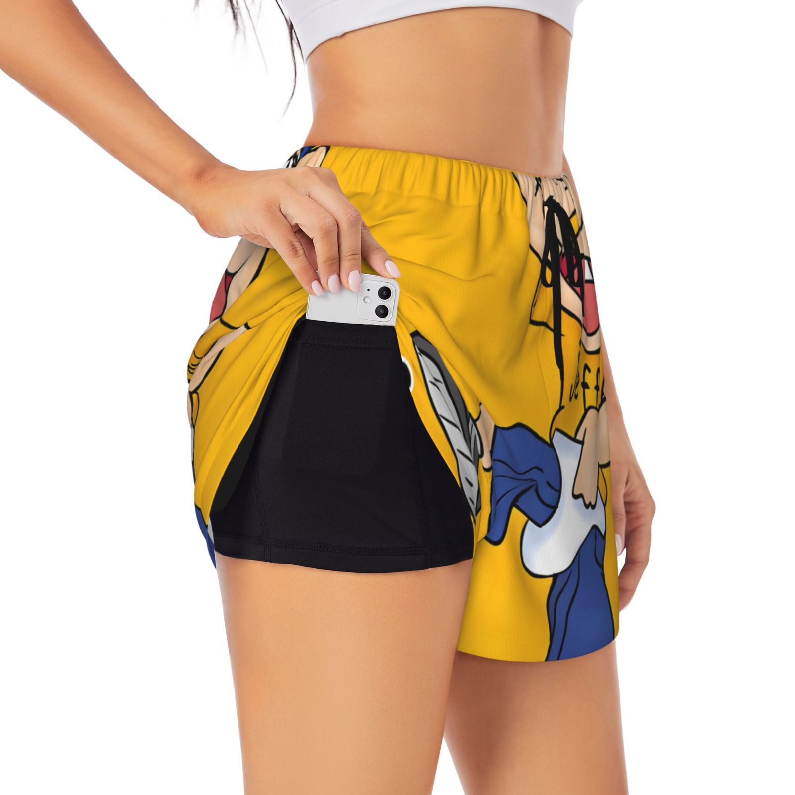 Gokiu Sml Jeffy Women's Athletic Shorts with Liner Gym Running Workout ...
