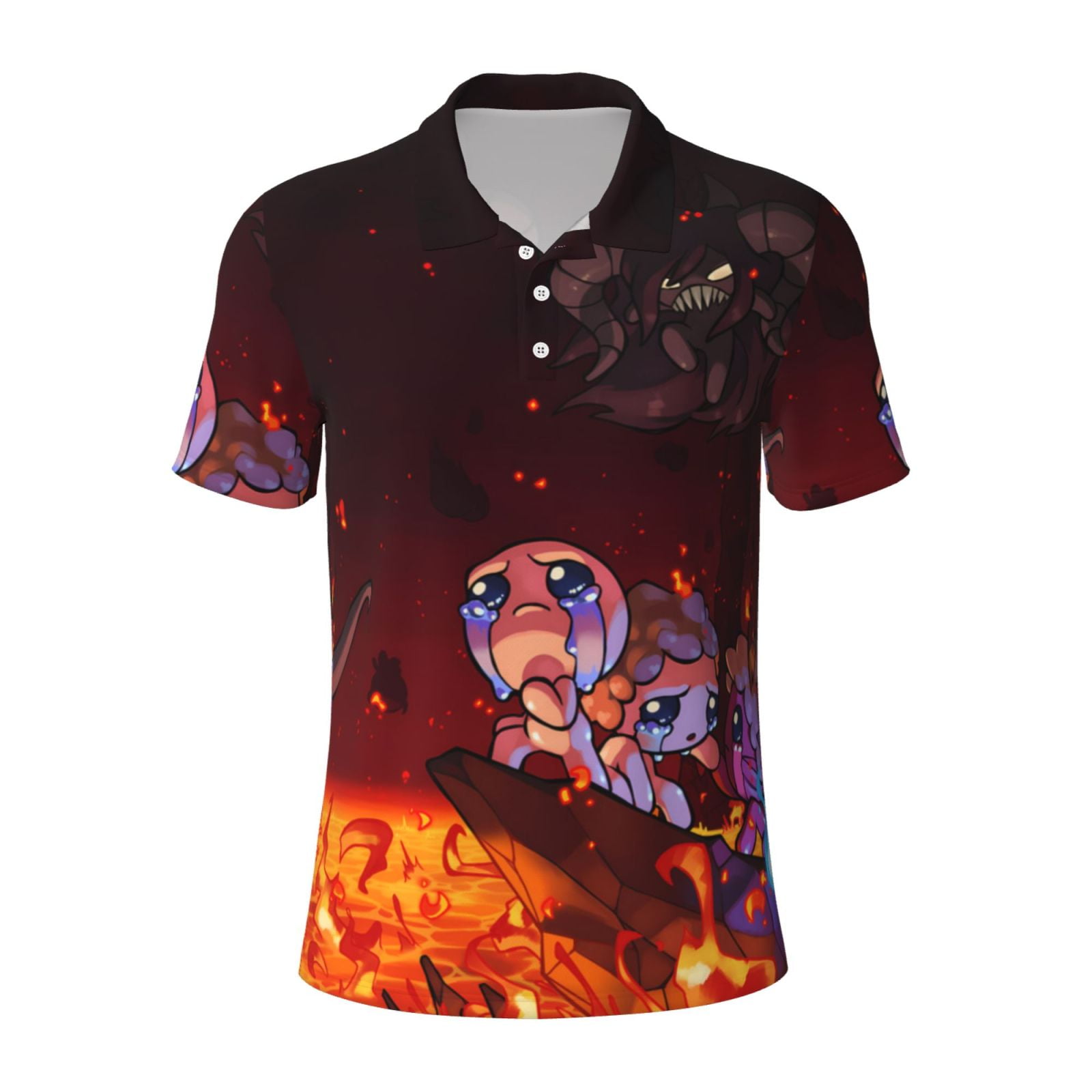 Gokiu The Binding of Isaac Men's Polo Shirts Short Sleeve Classic ...