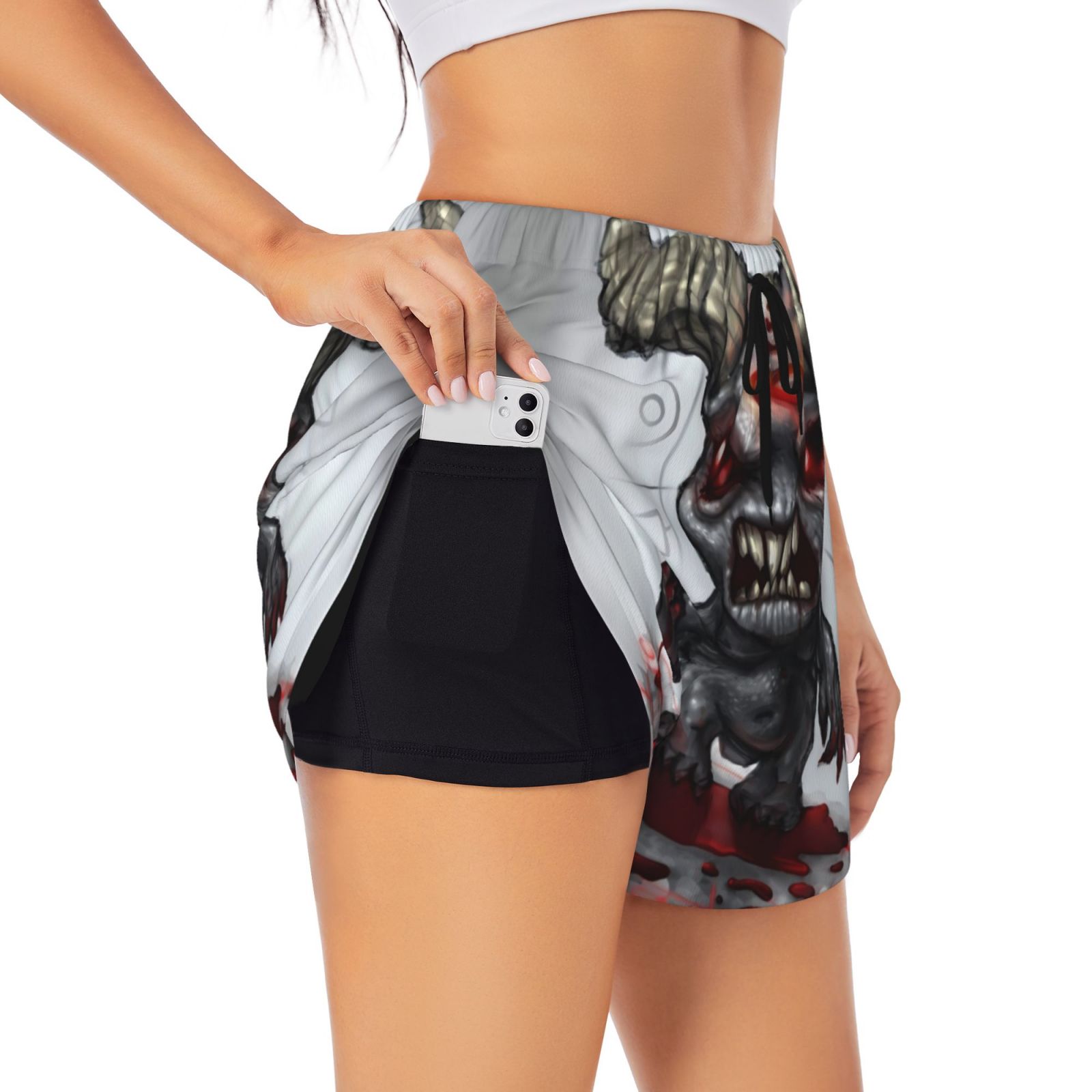 Gokiu The Binding of Isaac Women's Athletic Shorts with Liner Gym ...