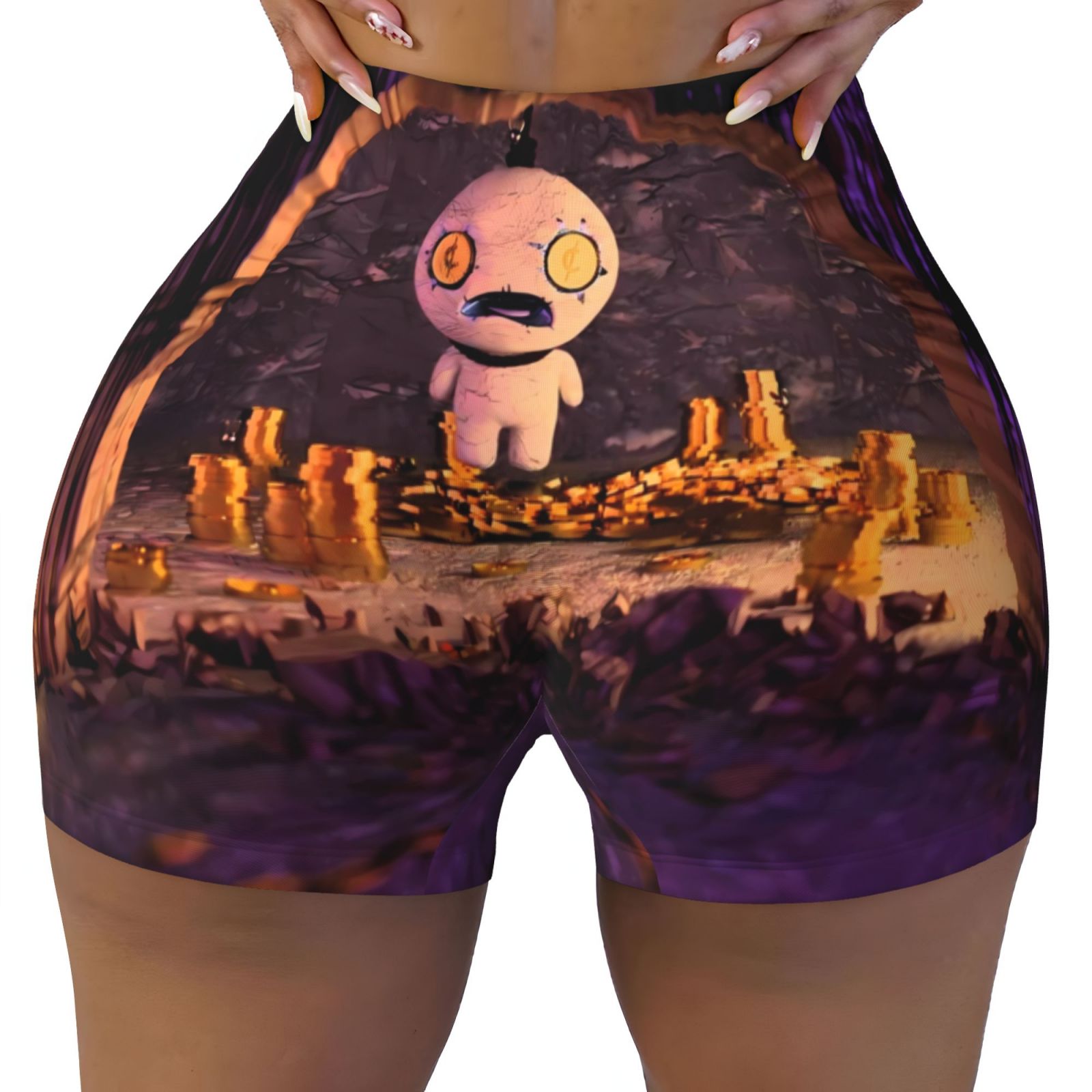 Gokiu The Binding of Isaac Workout Shorts for Women Yoga Biker Shorts ...