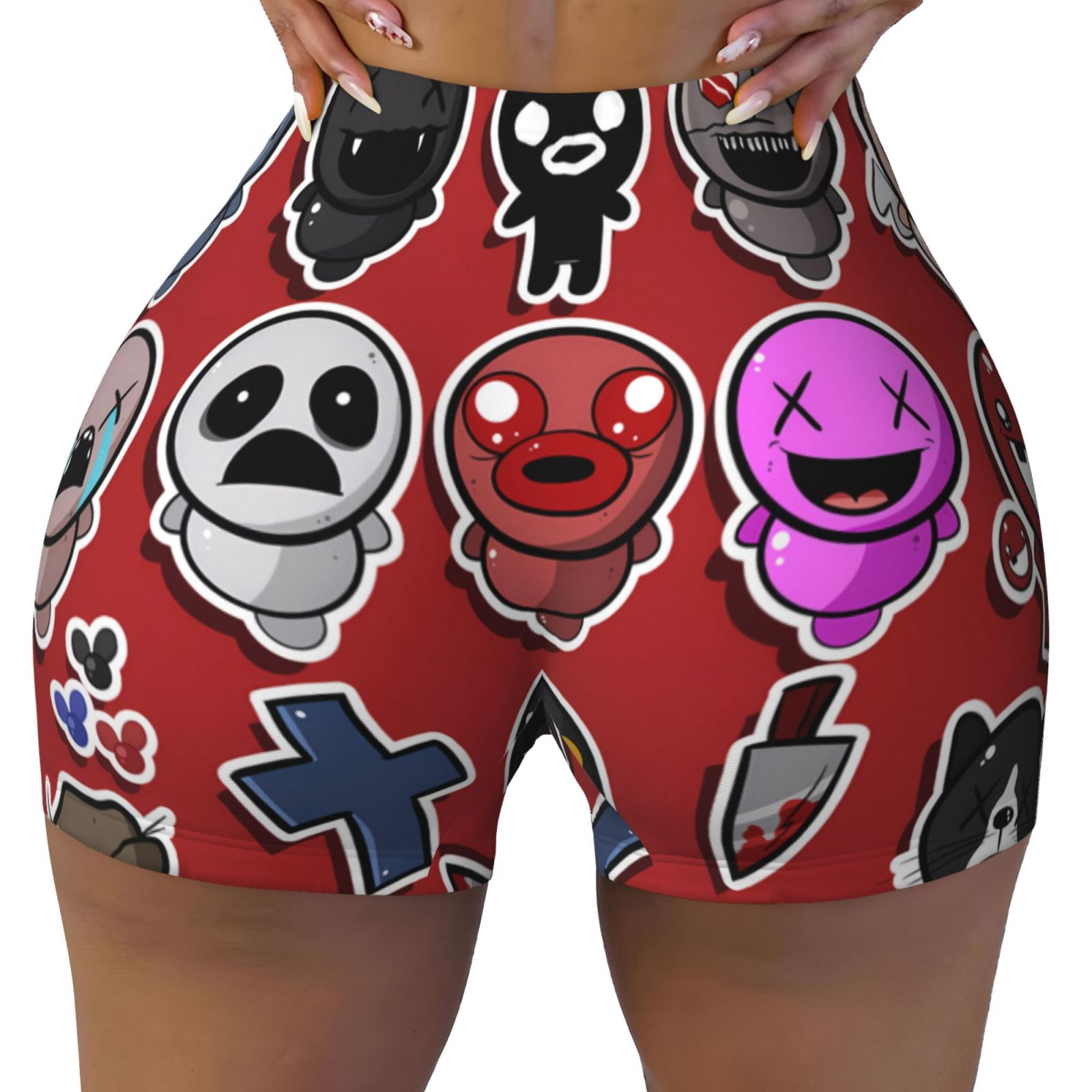 Gokiu The Binding of Isaac Workout Shorts for Women Yoga Biker Shorts ...
