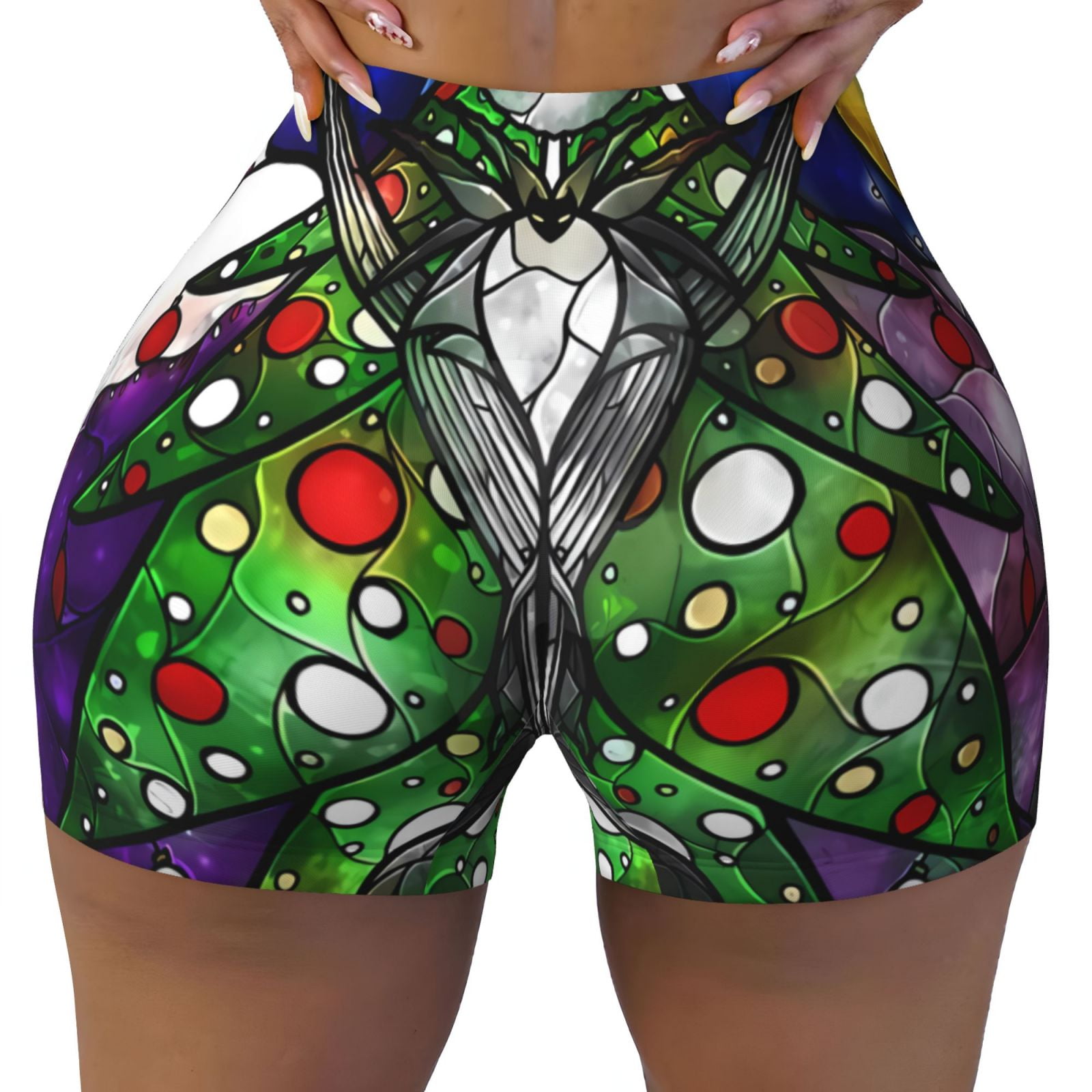 Gokiu The Nightmare Before Christmas Workout Shorts for Women Yoga ...