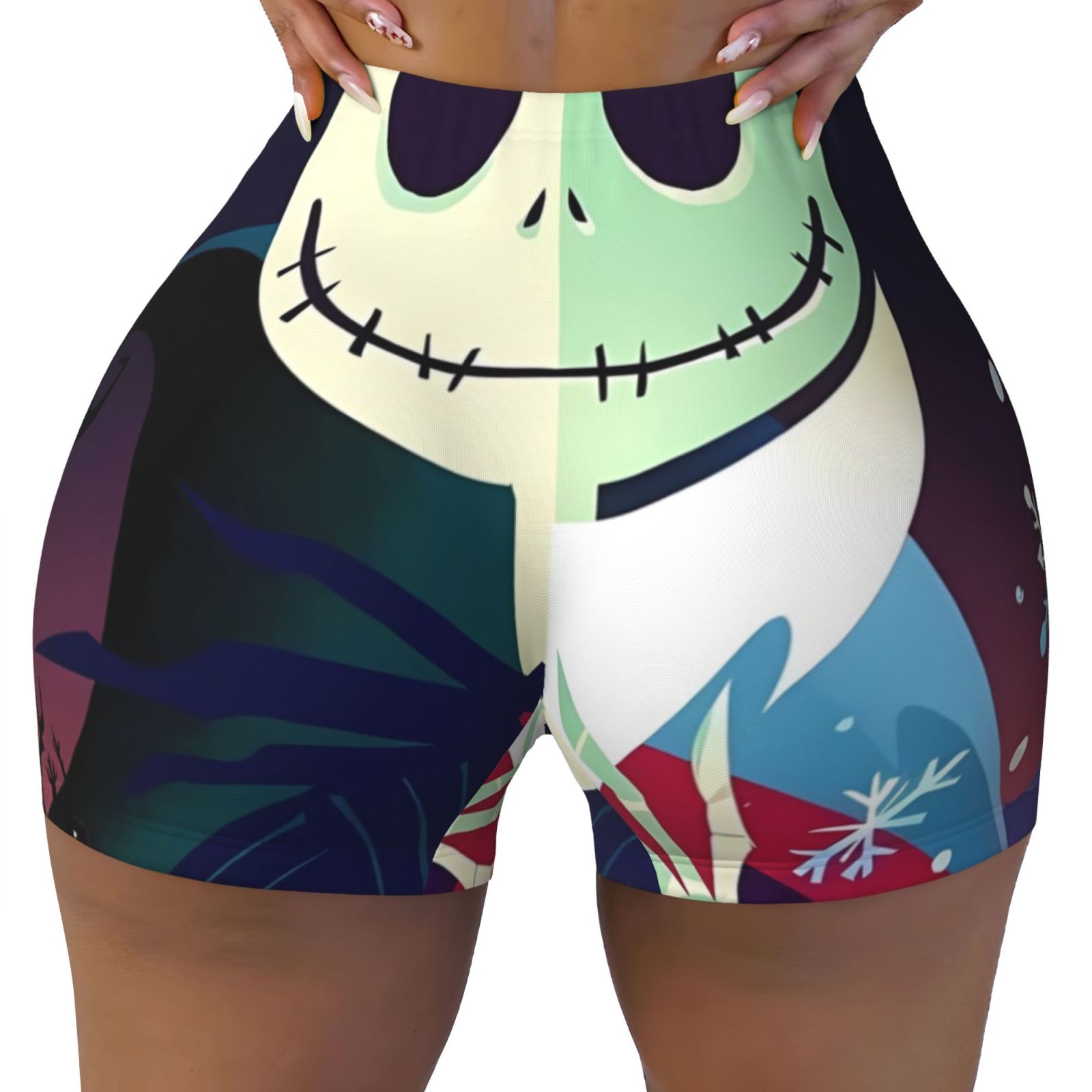 Gokiu The Nightmare Before Christmas Workout Shorts for Women Yoga ...