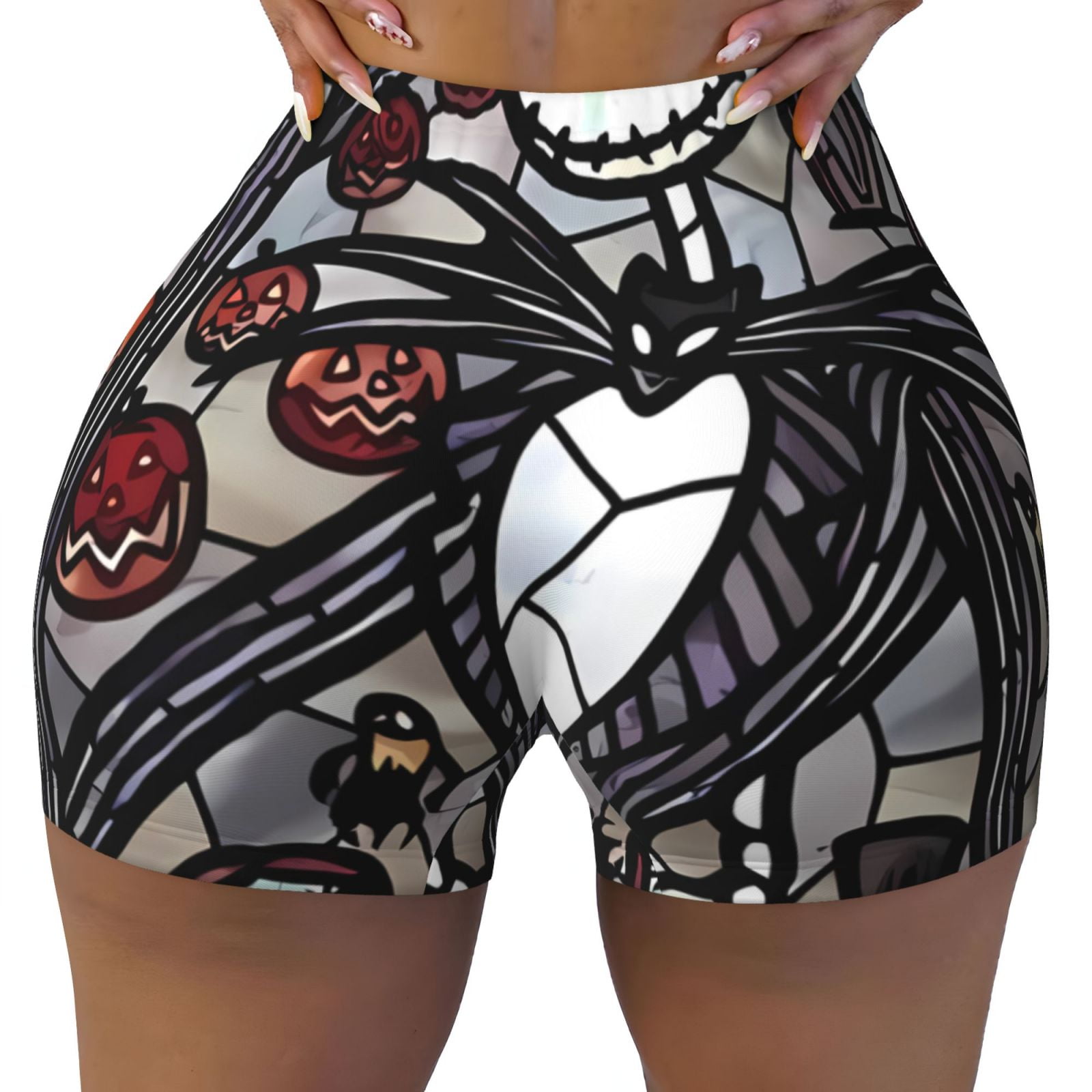 Gokiu The Nightmare Before Christmas Workout Shorts for Women Yoga ...