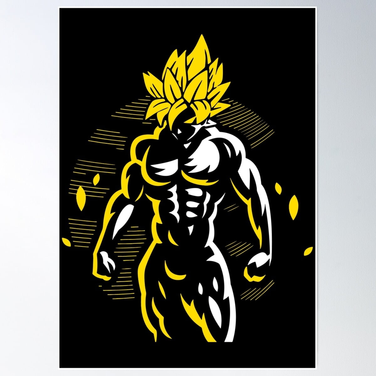Goku Abstract Super Saiyan Poster Wall Art, Modern Wall Decor For ...