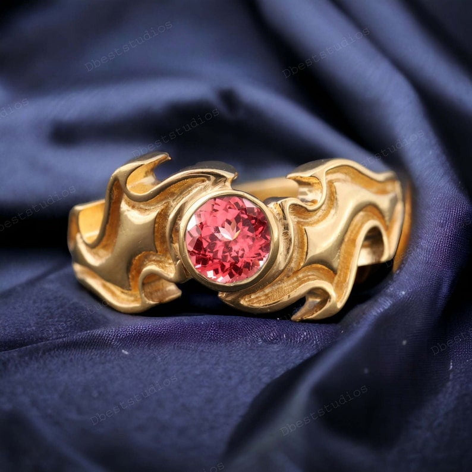 Goku Garnet Vegeta Ring Dragon Ball Ring Unique Ring Solid Yellow Gold ...