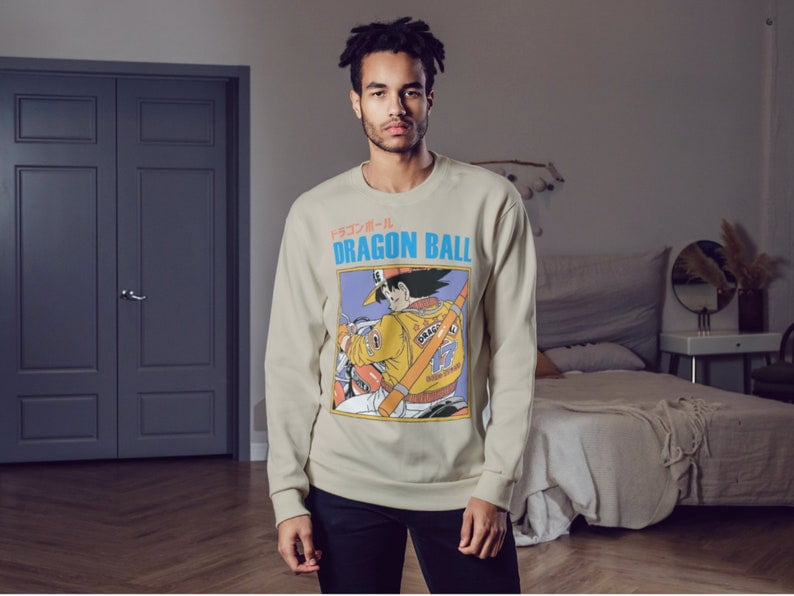 Goku Riding a Bike Graphic sweatshirt | Anime Inspired - Walmart.com