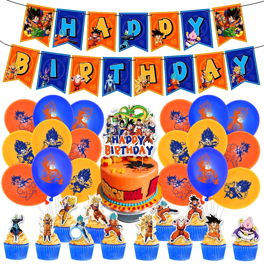 Goku Theme Cartoon style Birthday Decoration Kits，Party Supplies for ...