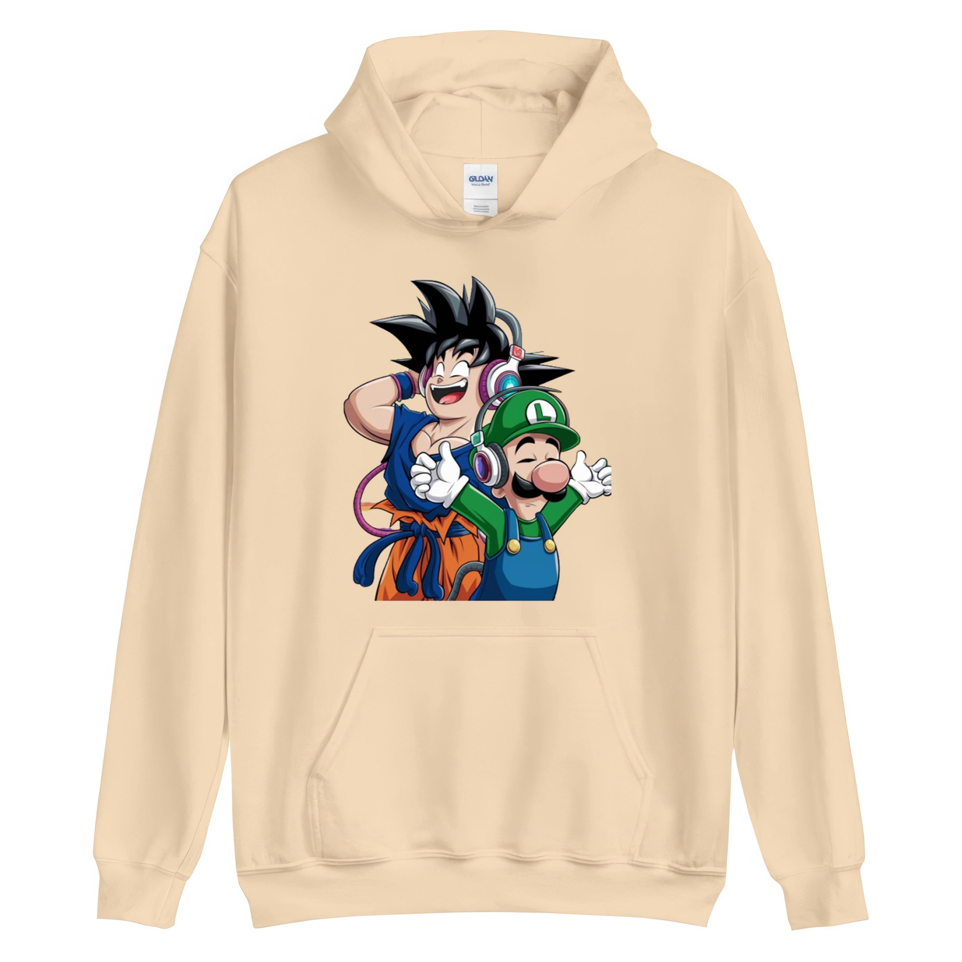 Goku and Luigi with Head Phone T-shirt - Walmart.com