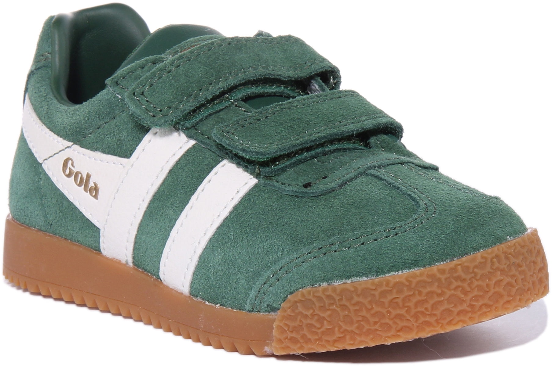 Gola Harrier Kid's Classic Velcro Strap Sneakers, Durable Suede Leather ...