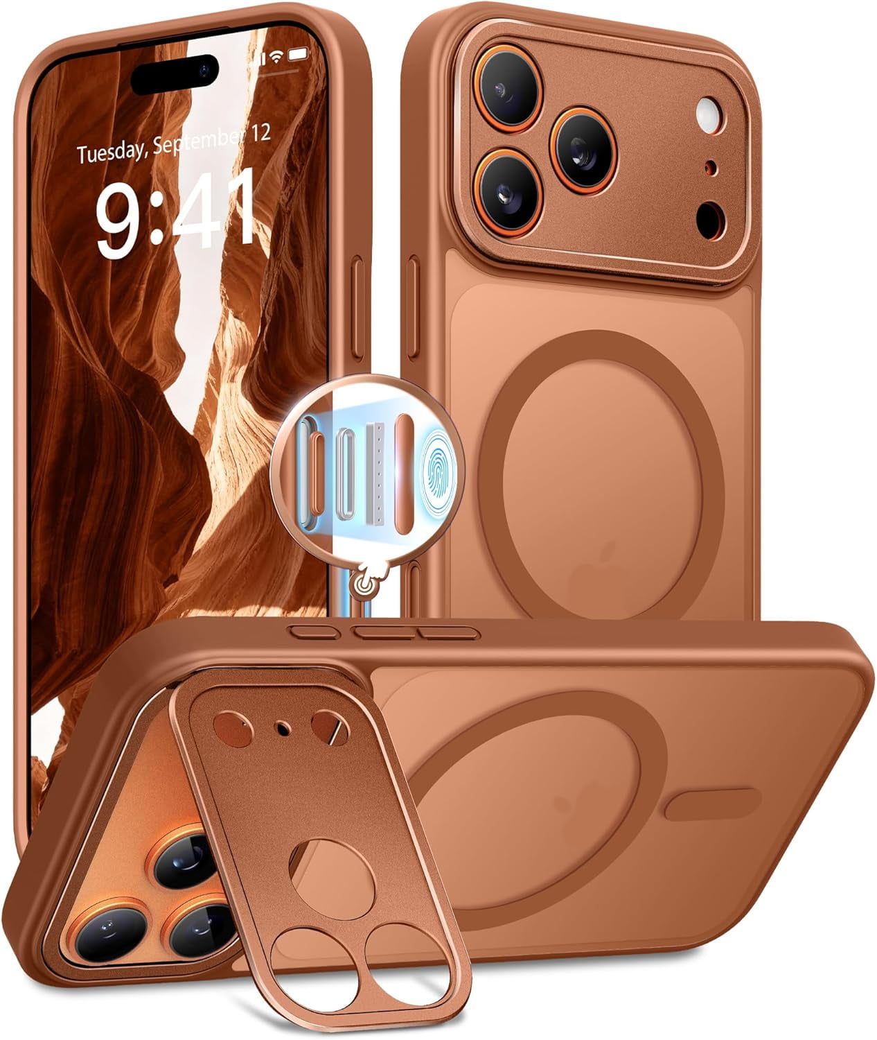 GolbinBox for iPhone 17 Pro Max Case[Fit for Magsafe], Metal Lens ...