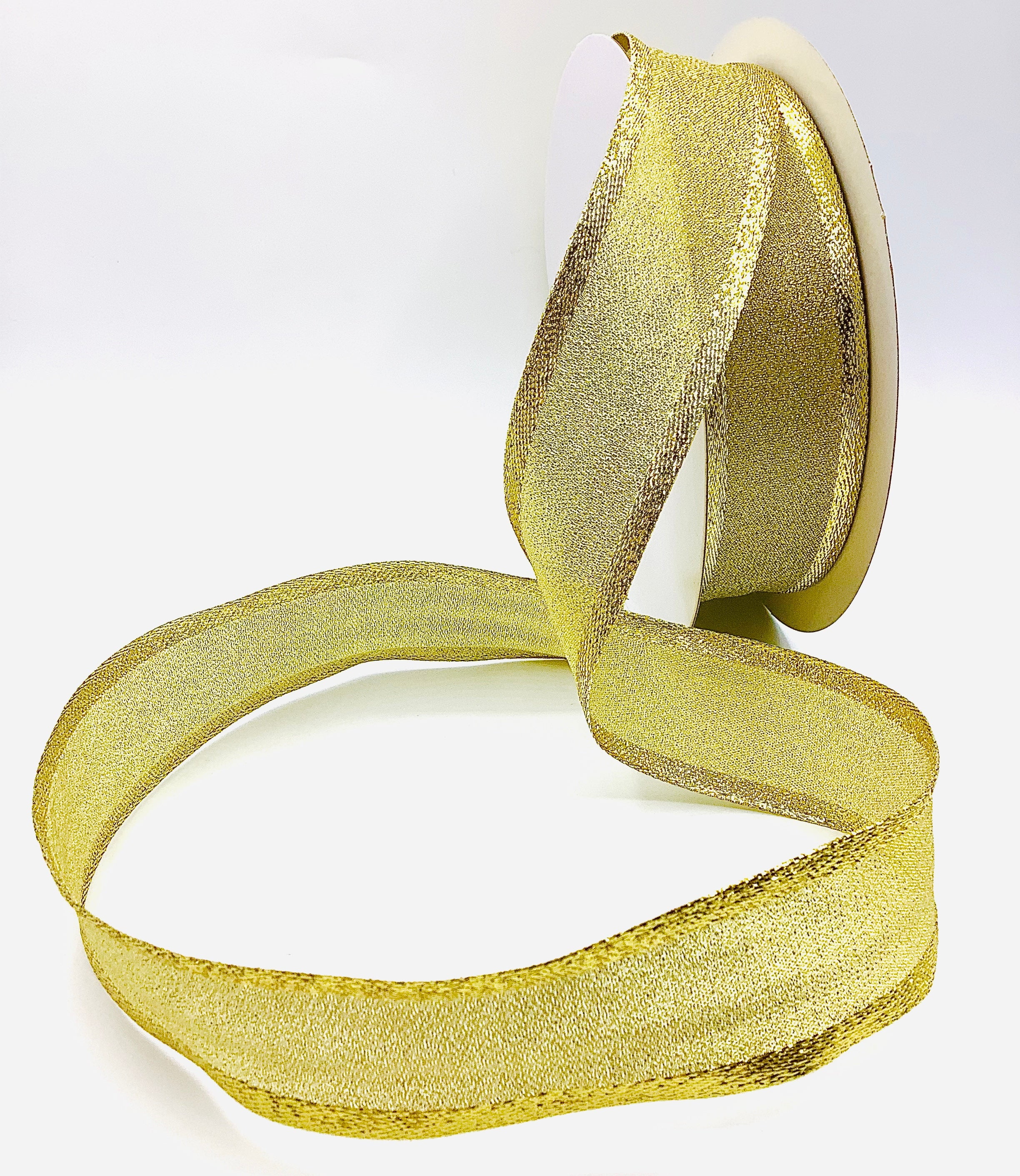 Gold 1-1/2" Metallic Wire Edge Ribbon - Walmart.com