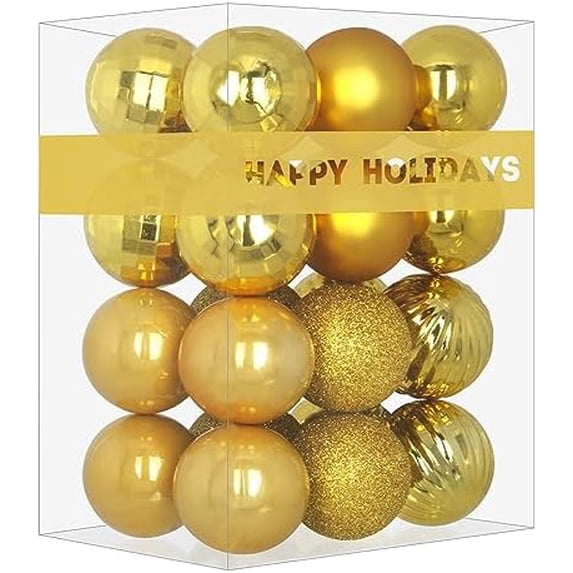 Gold 1.6" Small Christmas Balls Christmas Tree Decoration Ornaments ...