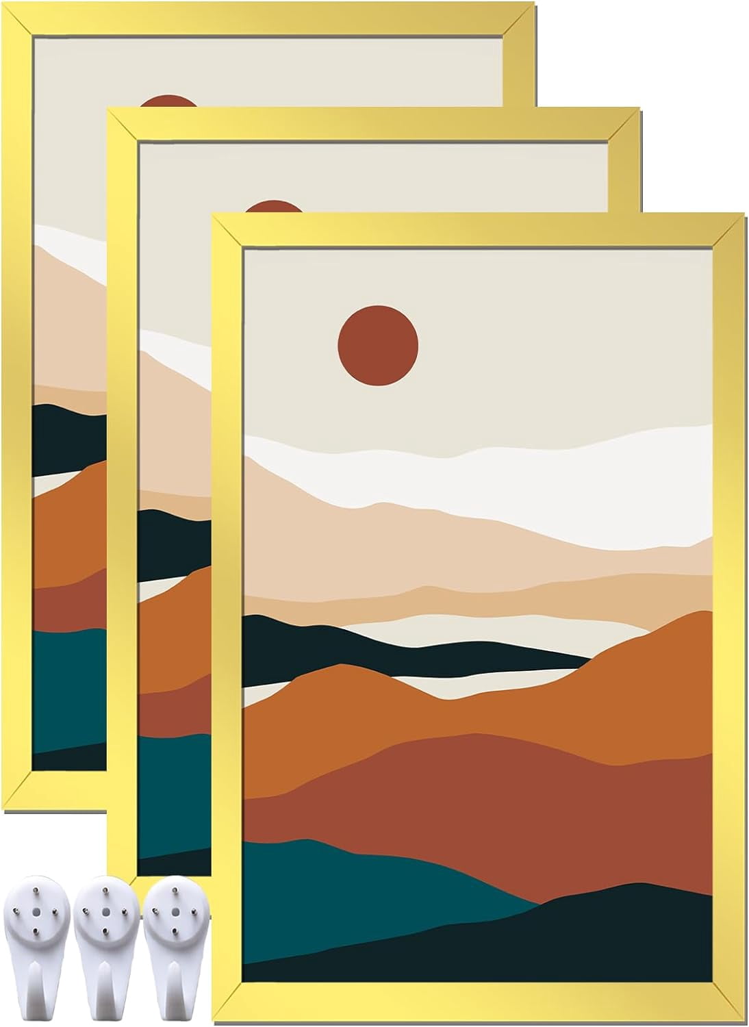 Gold 11x17 Picture Frame Set of 3, High Transparent Frame for 11 By 17 ...