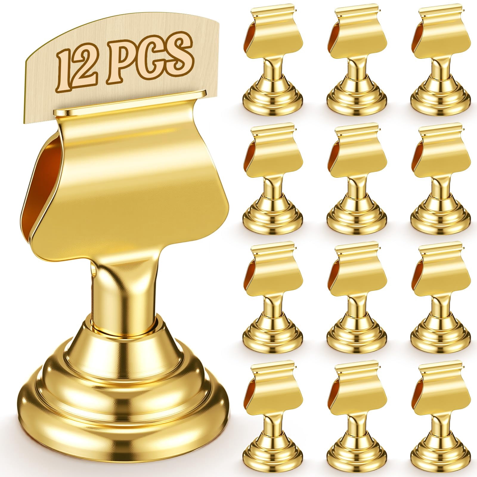 Gold 12 Metal Table Place Card Holders 1.7 Inch Event Decor - Walmart.com