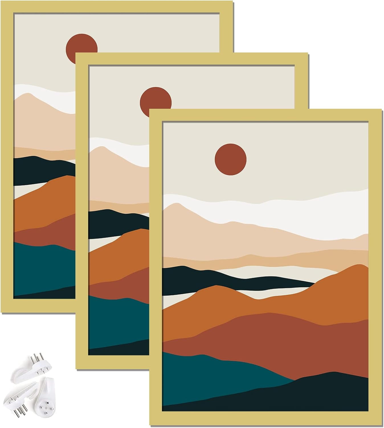 Gold 12x16 Picture Frame Set of 3, High Transparent Frame for 12 By 16 ...