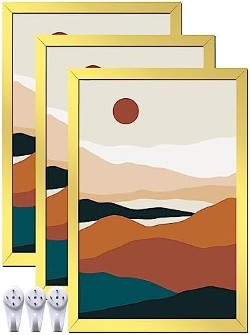 Gold 12x18 Picture Frame Set of 3, High Transparent Frame for 12 By 18 ...