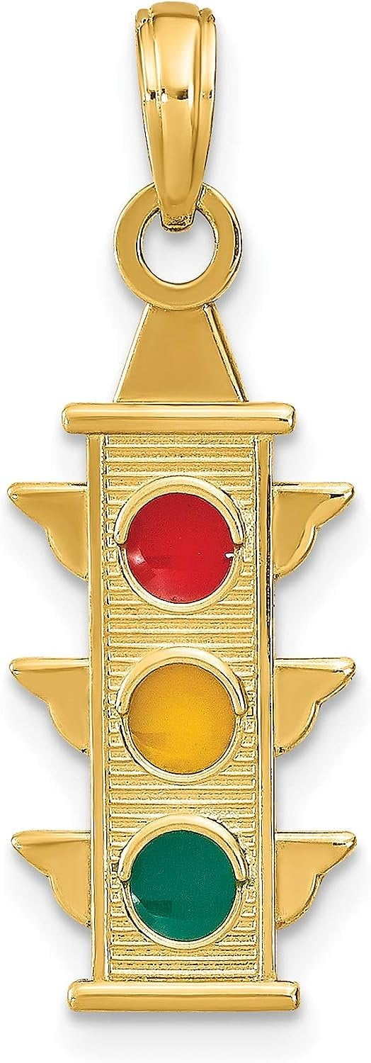 Gold 14K w/Red, Yellow, Green Enamel Traffic Signal Charm - Walmart.com