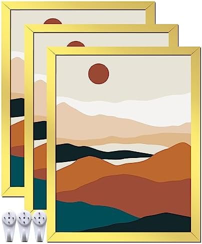 Gold 14x18 Picture Frame Set of 3, High Transparent Frame for 14 By 18 ...