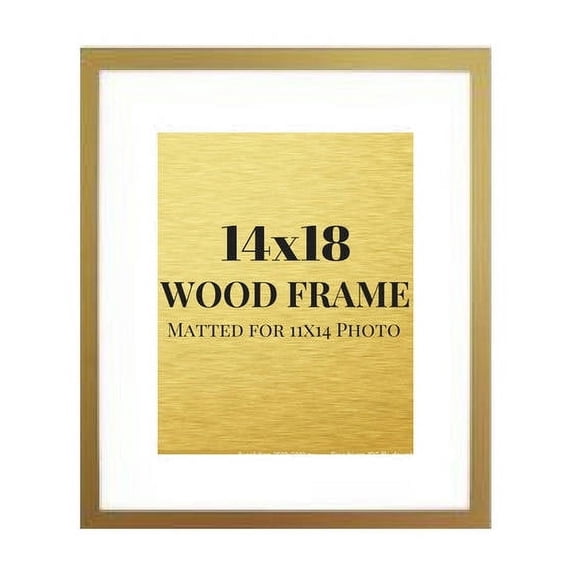 Gold 14x18 picture frame matted to 11x14 photograph - Walmart.com