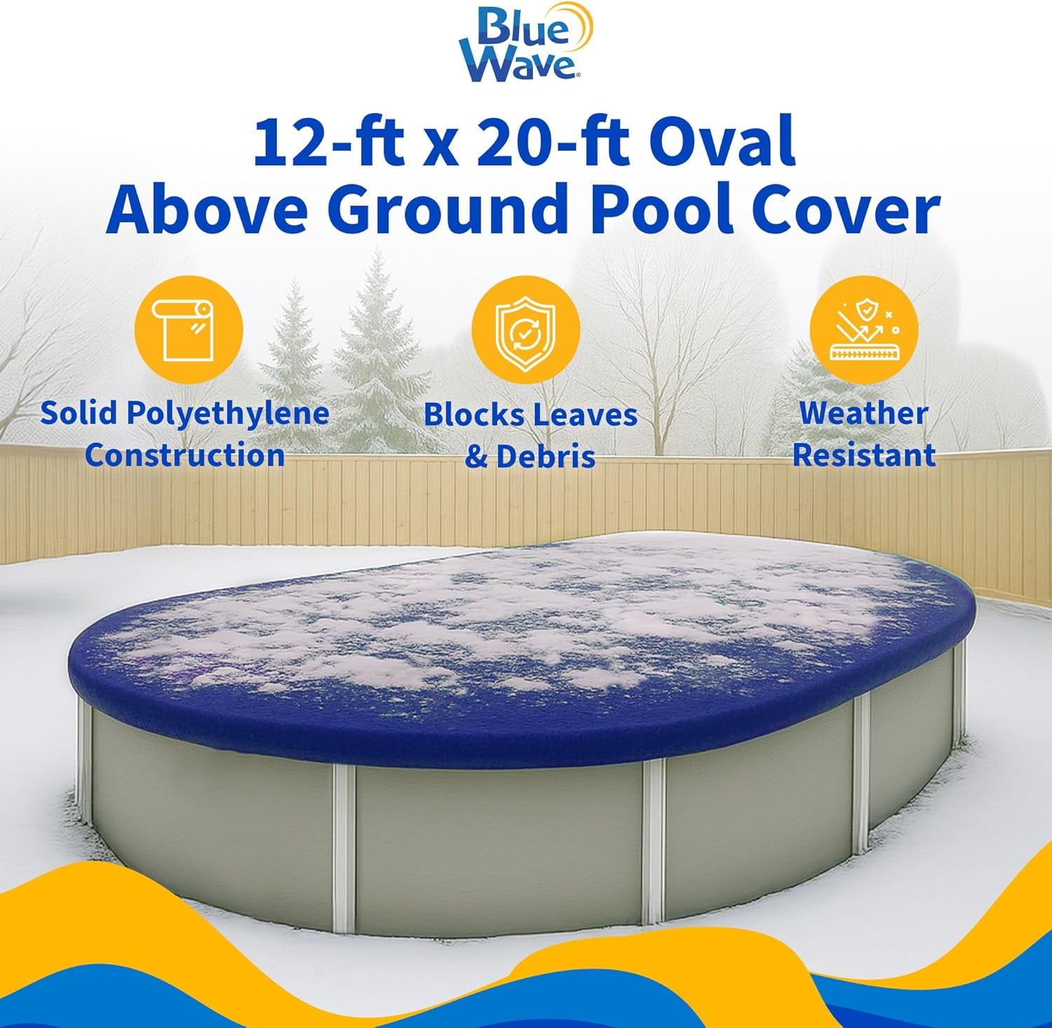 Gold 15-Year 12 ft x 20 ft Oval Above Ground Pool Cover - & Weather ...