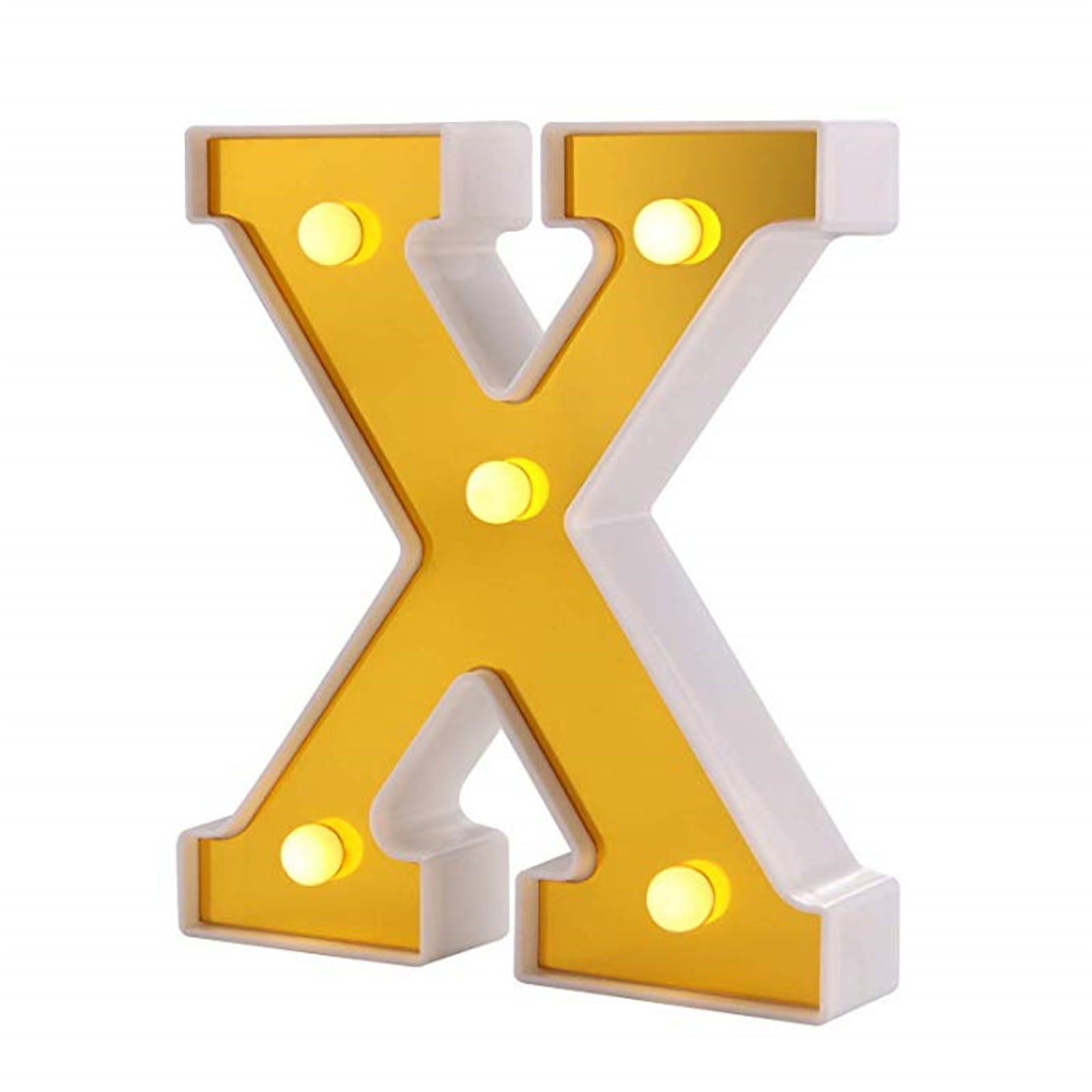 Gold 16CM LED letters Lights Name Wedding Party Birthday Valentine's ...