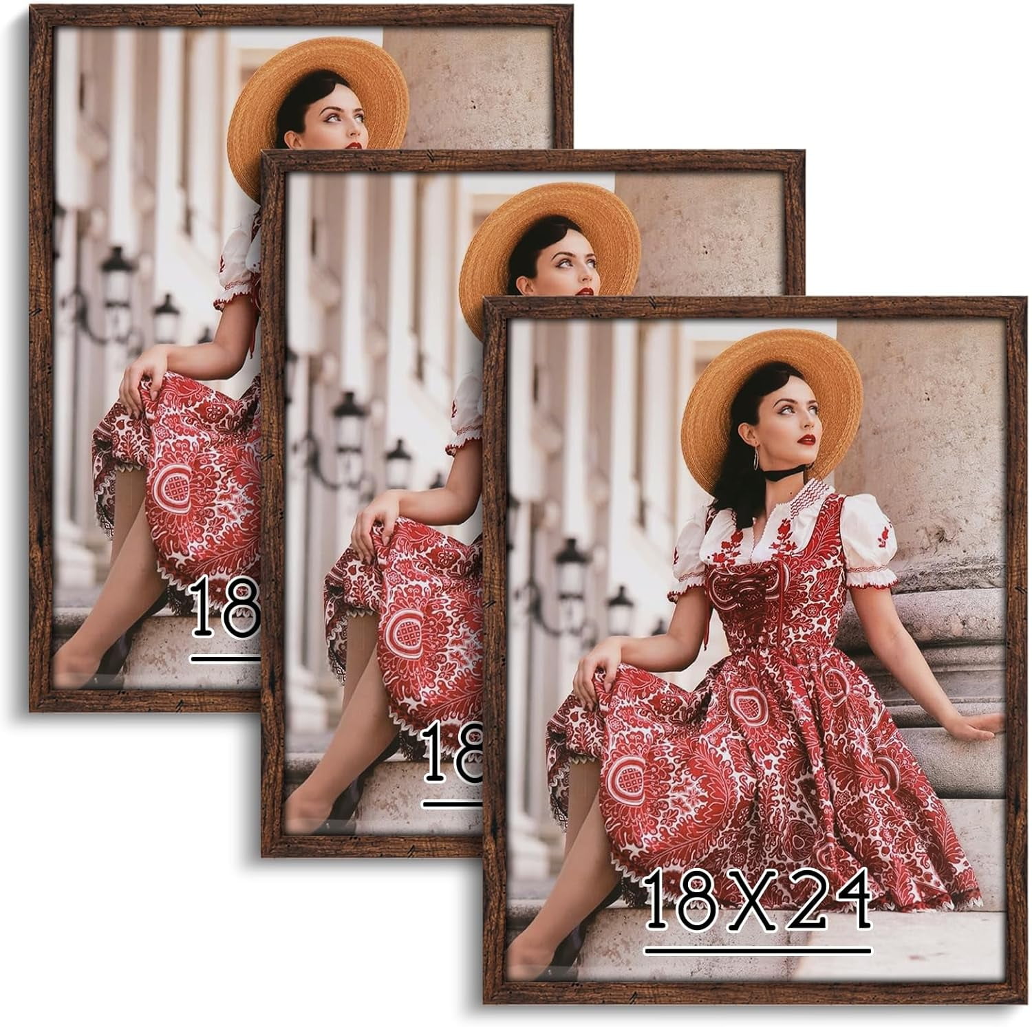 Gold 16x24 Frame Set of 3 - Vintage 16 x 24 Poster Frame with ...