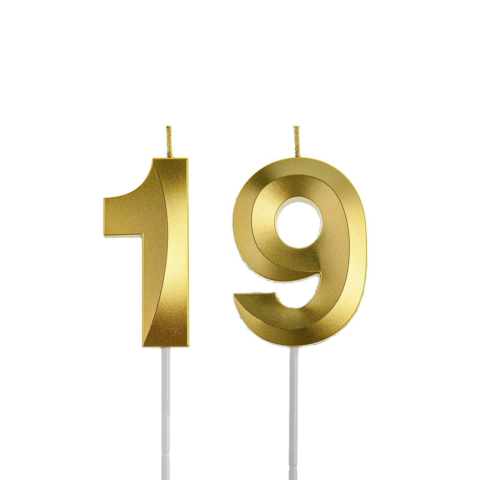 Gold 19th & 91st Birthday Candles,Gold Number 19 91 Cake Topper for ...