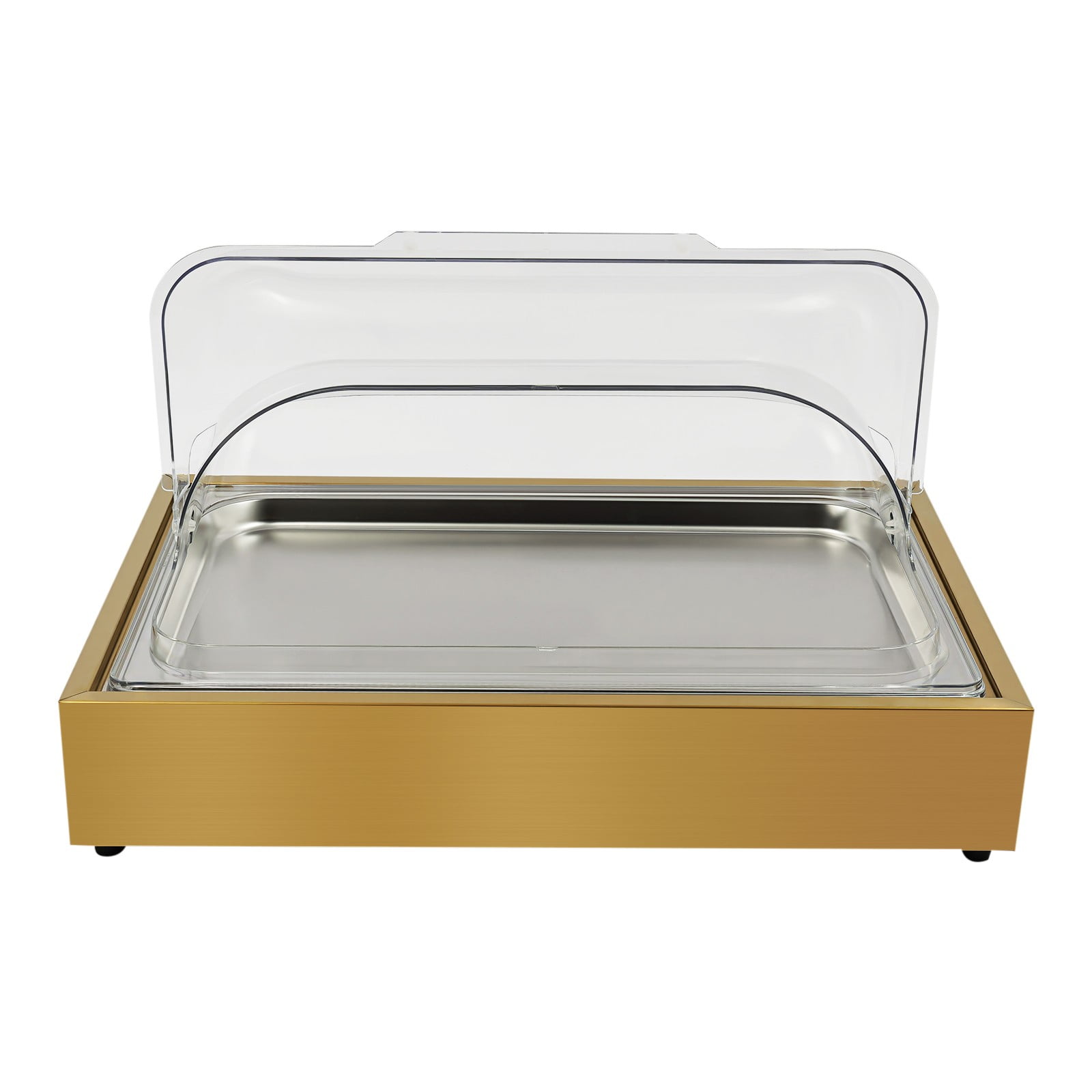 Gold 2-Compartment Ice Food Serving Tray - 6L Stainless Steel PC Buffet ...