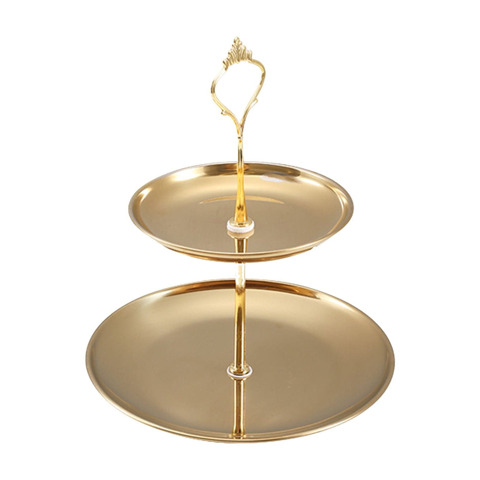 Gold 2-Tier Metal Jewelry And Snack Tray, Stainless Steel, Gold Or ...