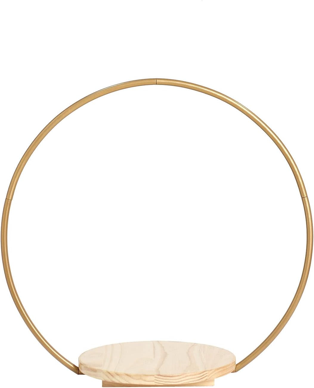 Gold 20-inch Geometric Round Wood with Metal Arch Cake Display Stand ...