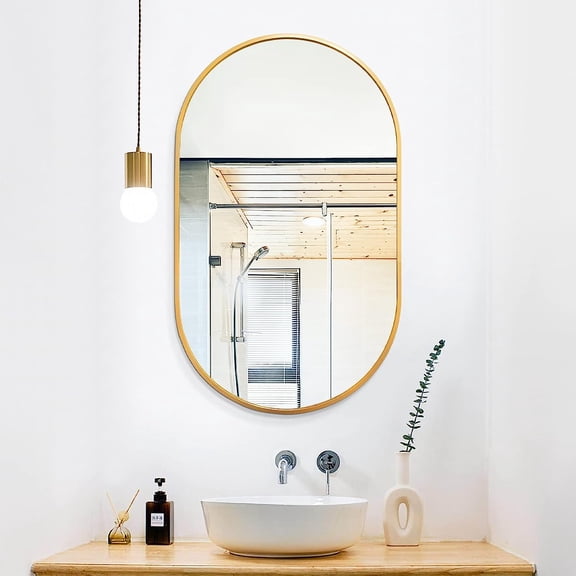 Oval Gold Mirror