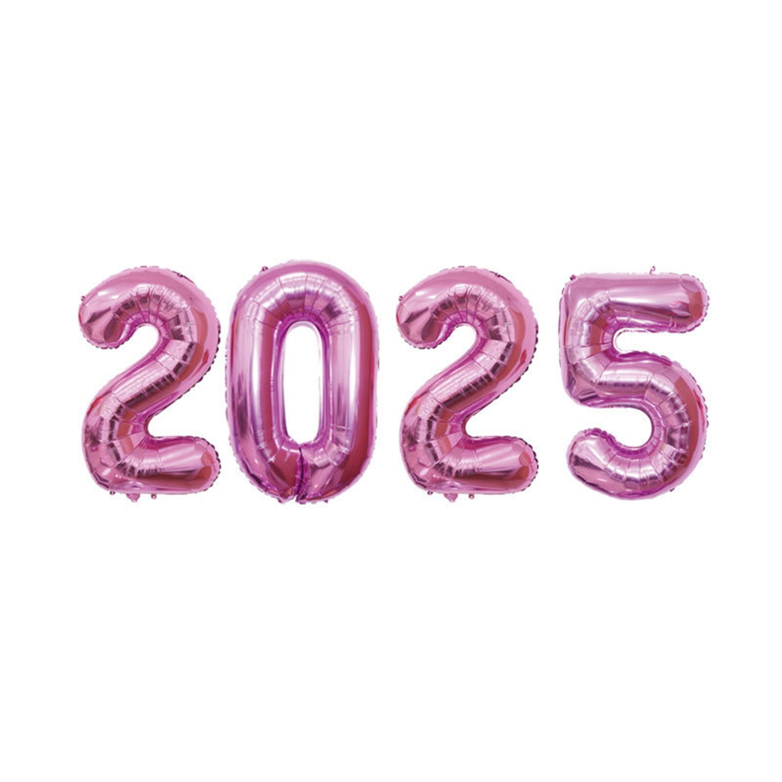 Gold 2025 Number Balloons Set Large Foil Helium Balloons For New Year ...