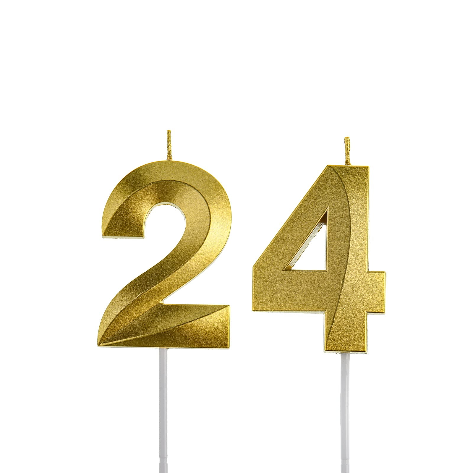Gold 24th & 42nd Birthday Candles,Gold Number 24 42 Cake Topper for ...