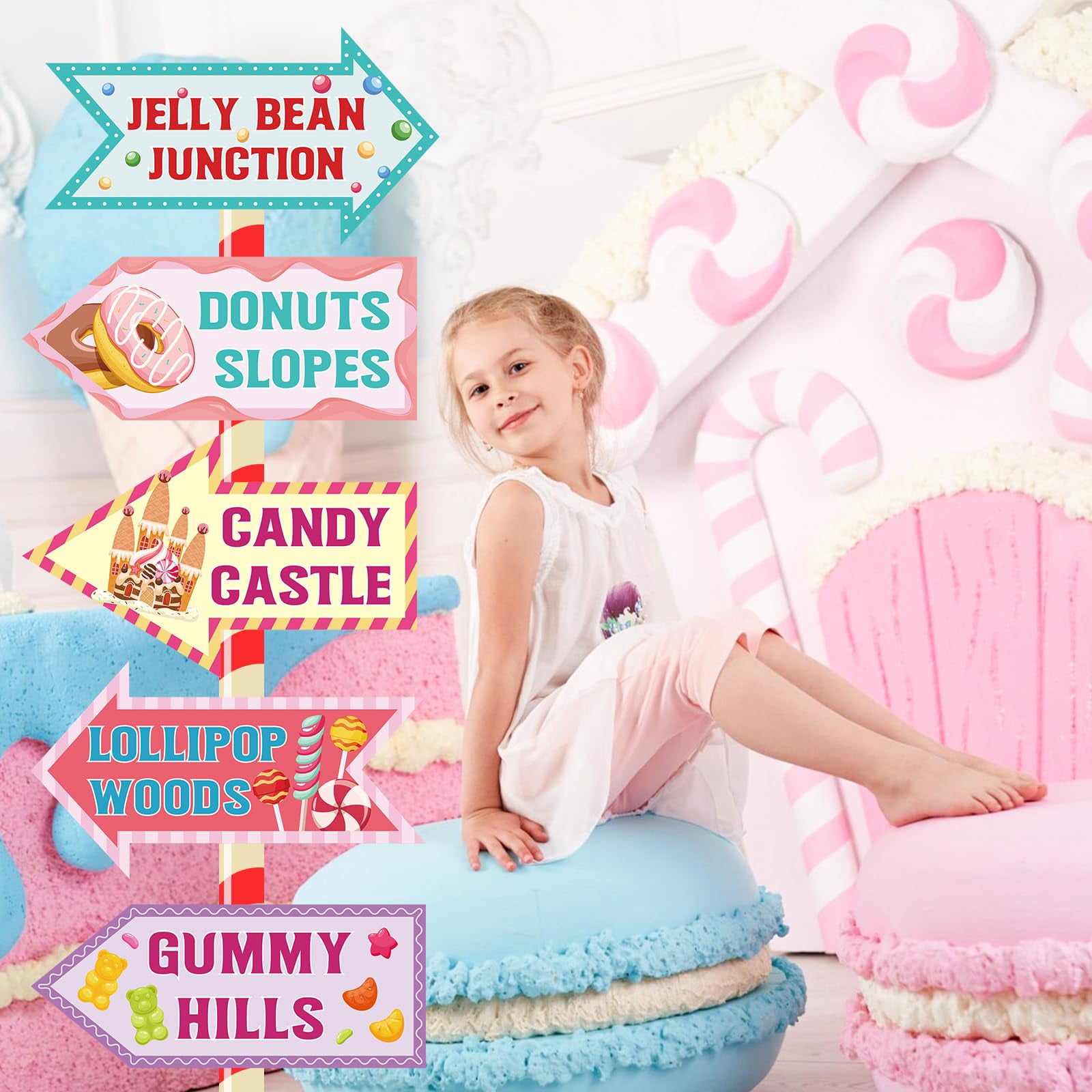 20 Pieces CandylandUMRT Decorations Welcome to Candyland Signs Candy ...