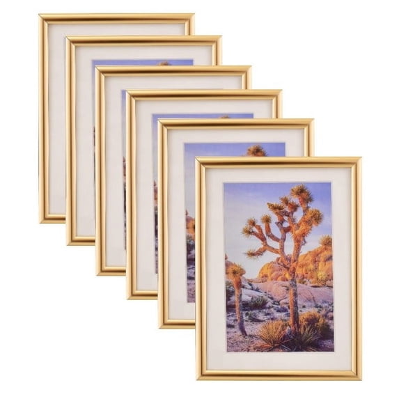 Gold 5x7 Double Hinged Picture Frames – Folding Metal Tabletop Display ...