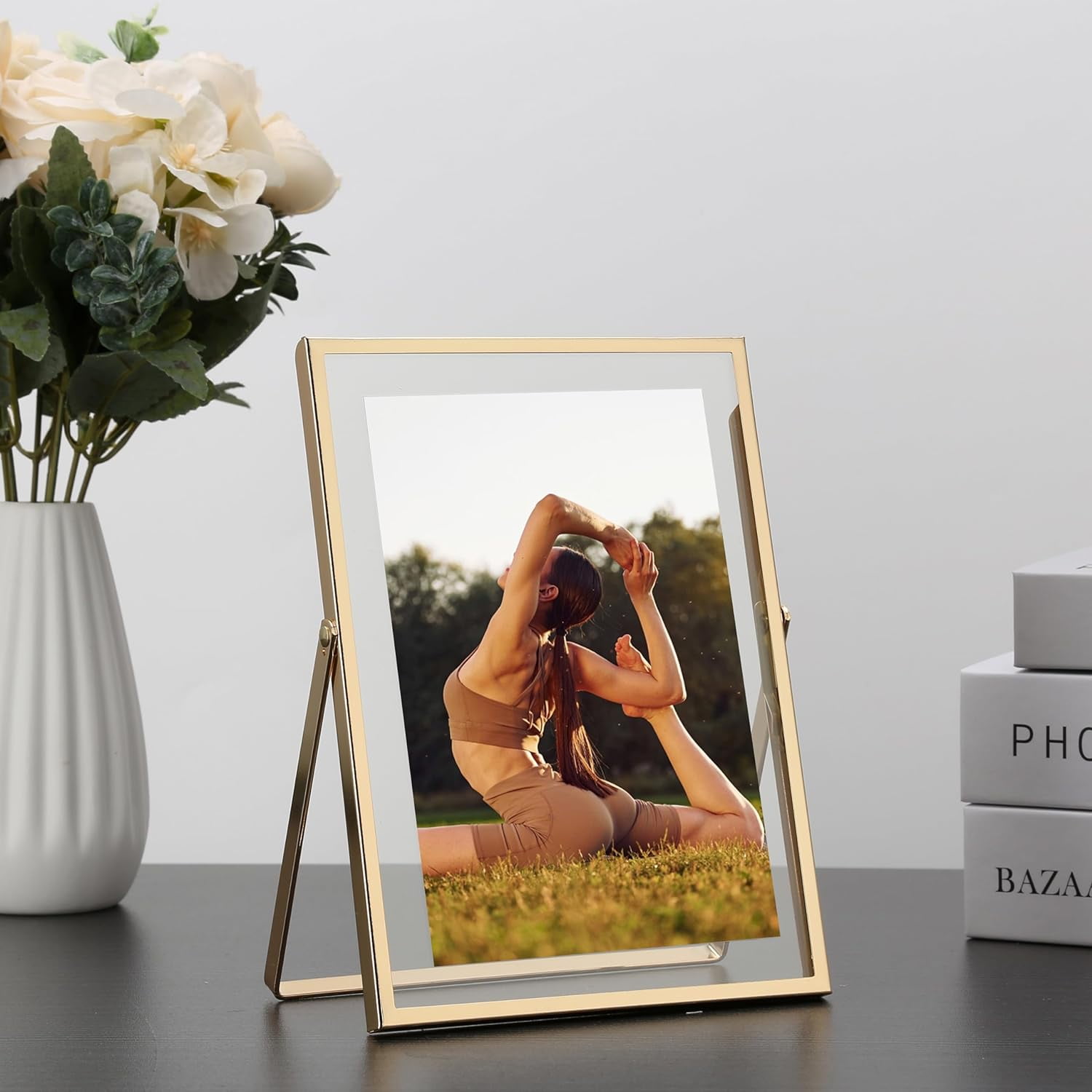 Gold 5x7'' Floating Frame Set of 2, For Photo Sizes 3.5x5'', 4x6'', 5x7 ...