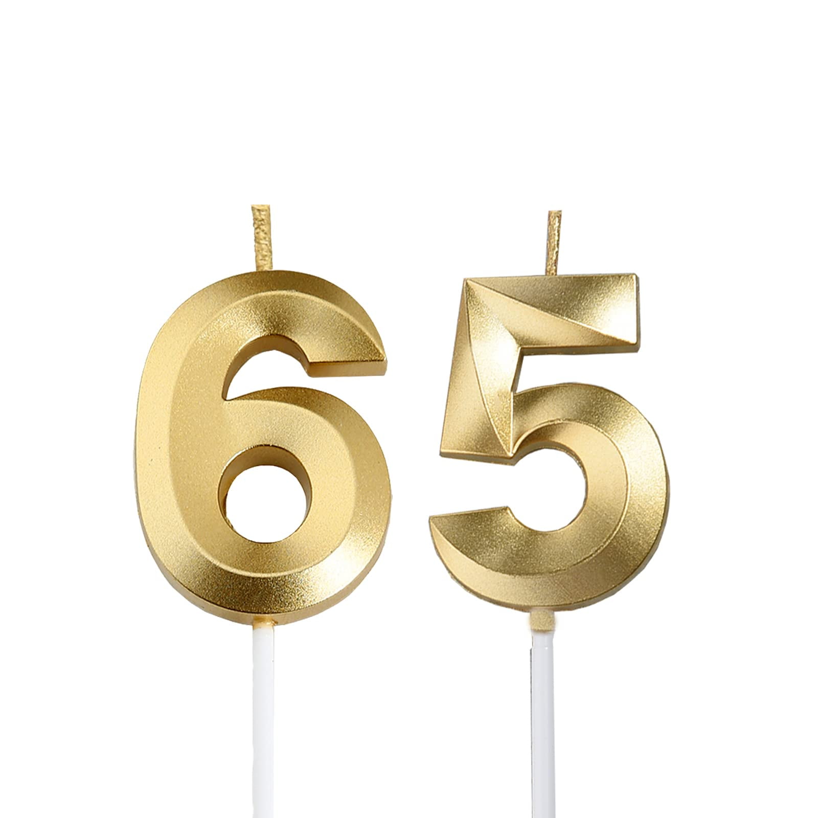 Gold 65th & 56th Birthday Candles,Gold Number 65 56 Cake Topper for ...