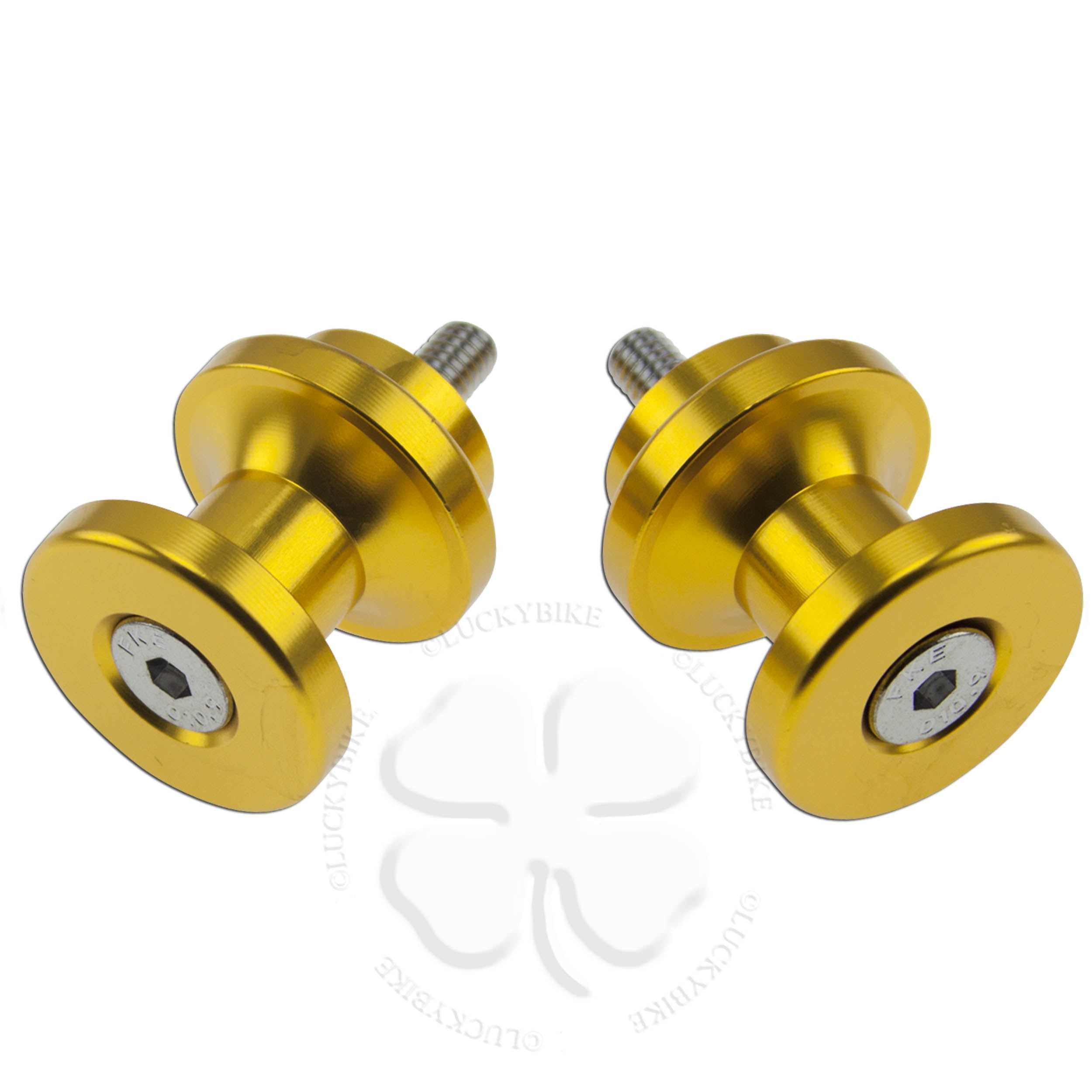 Gold 6mm Swingarm Spools Sliders Yamaha Aprilia Triumph Buell R1 R6 ...
