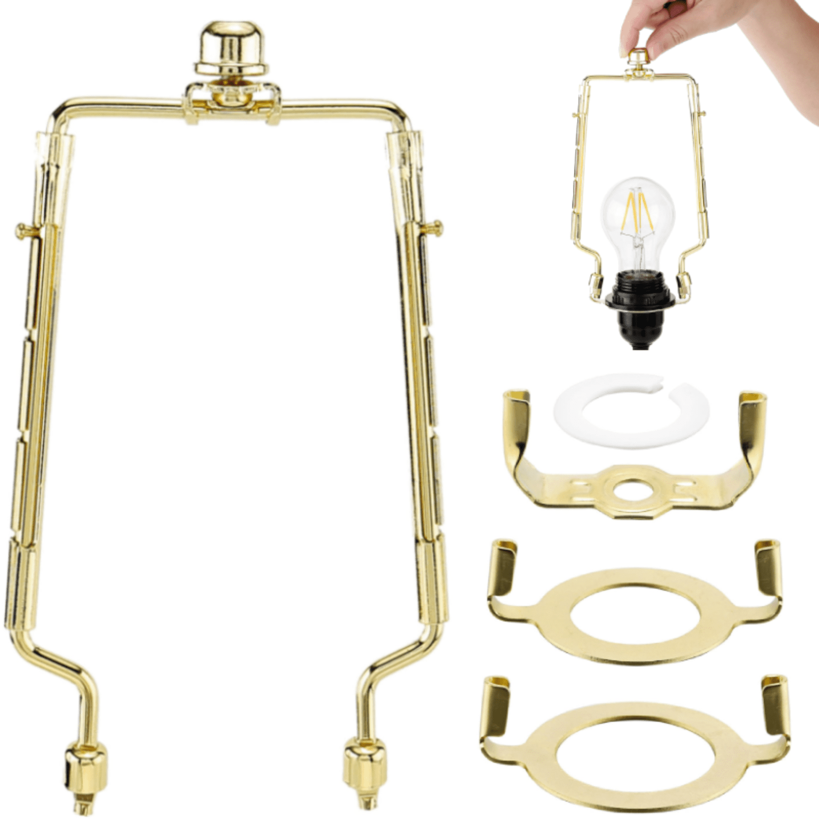 Gold 7 8 9 10 inch Lamp Shade Harp Holder, Adjustable Lamp Harps and ...