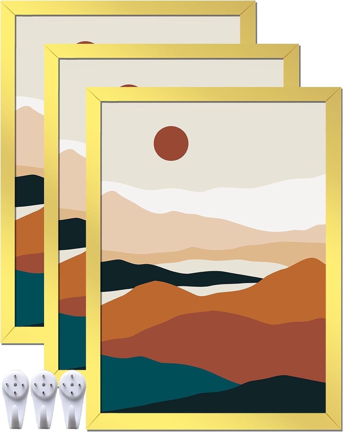 Gold 8x11 Picture Frame Set of 3, High Transparent Frame for 8 By 11 ...